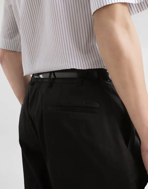 Dolce & Gabbana Cotton Gabardine Trousers - Black