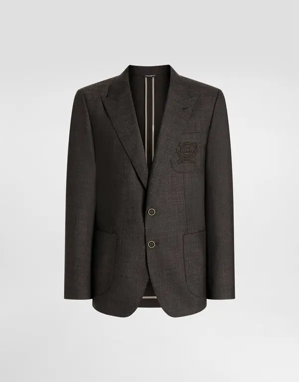 Dolce & Gabbana Single-breasted Wool Canvas Jacket