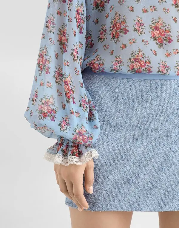 Dolce & Gabbana Floral Bouquet-print Chiffon Top - Multicolor