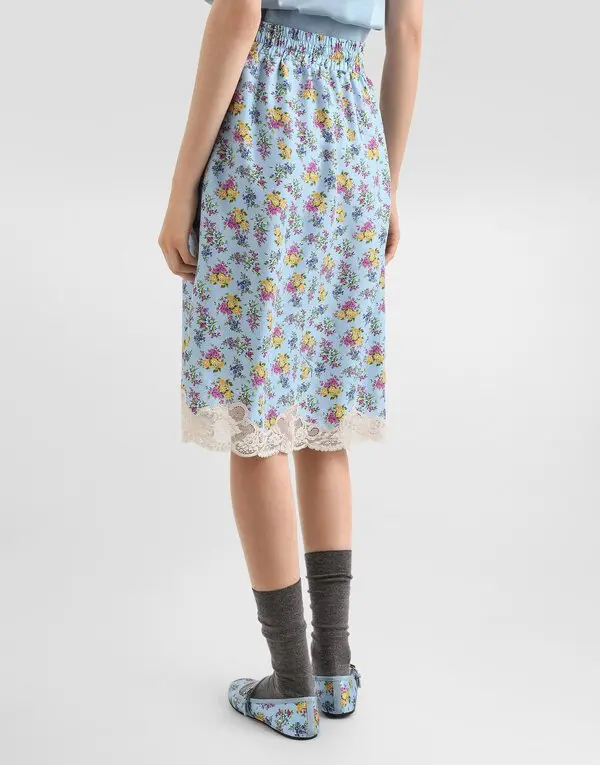 Dolce & Gabbana Floral-print A-line Skirt
