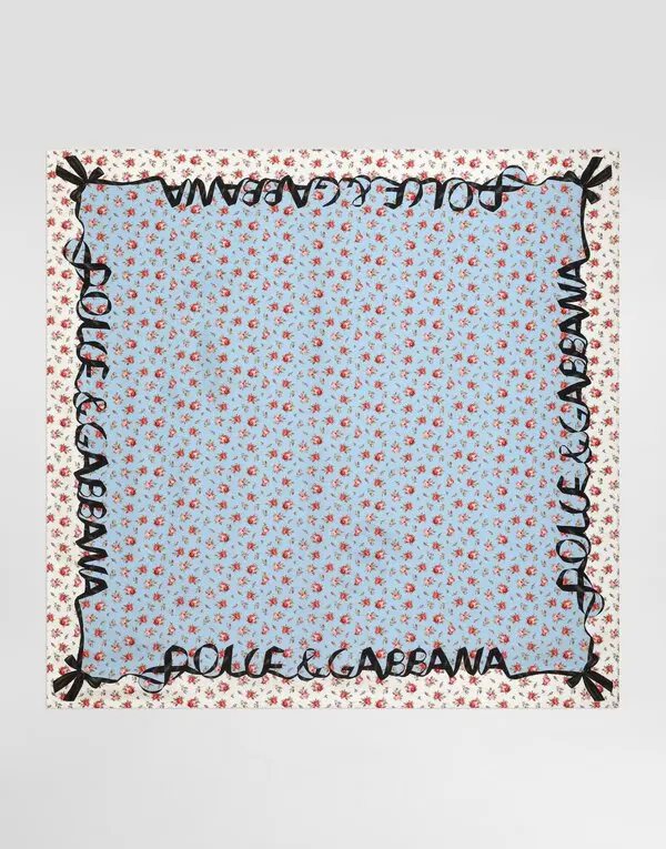 Dolce & Gabbana Small Rose-print Silk Twill Scarf 90x90 - Multicolor