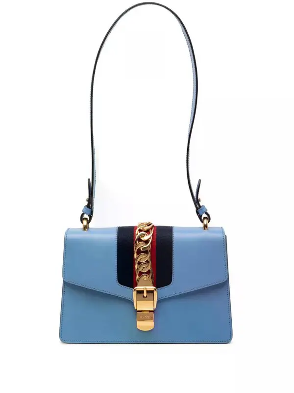 Gucci Small Leather Sylvie Web Satchel 2000-2015 - Blue