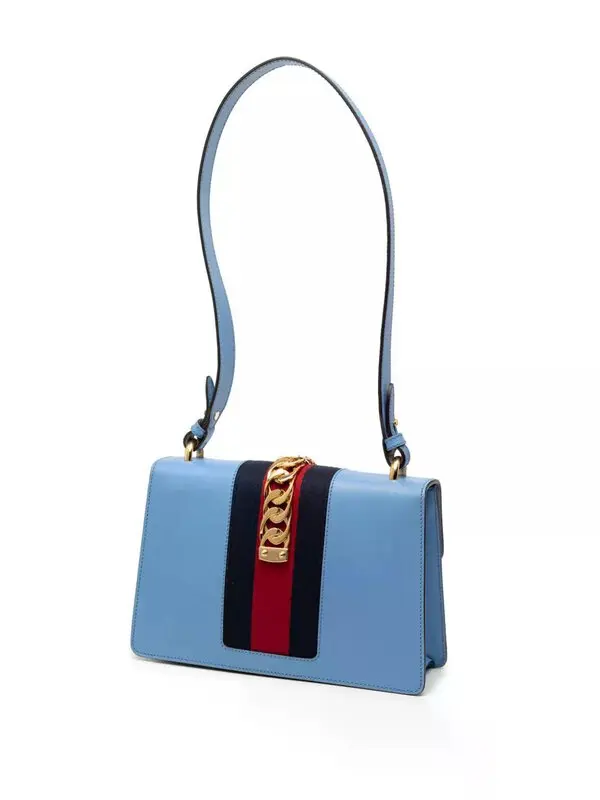 Gucci Small Leather Sylvie Web Satchel 2000-2015 - Blue