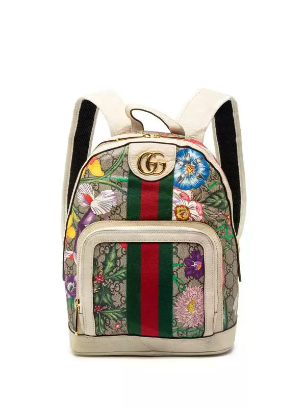Gucci Small Gg Supreme Flora Ophidia Backpack