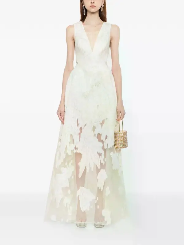 SAIID KOBEISY Brocade Gown - Neutrals