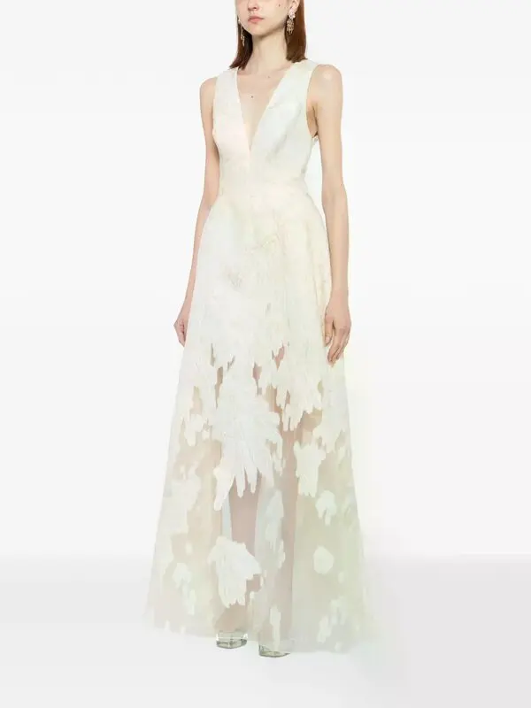 SAIID KOBEISY Brocade Gown - Neutrals