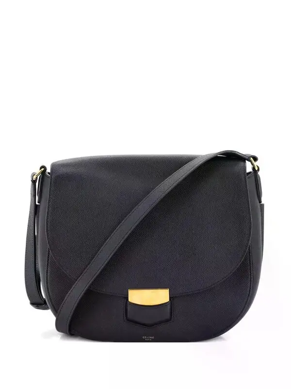 Celine Trotteur Calfskin Medium Crossbody Bag - Black
