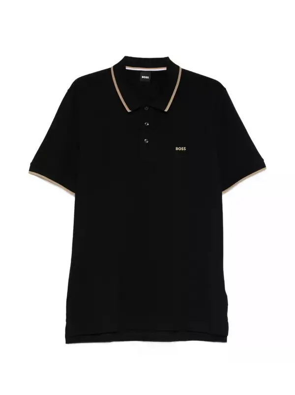 BOSS Cotton-piqué Polo Shirt With Contrast Tipping - Black
