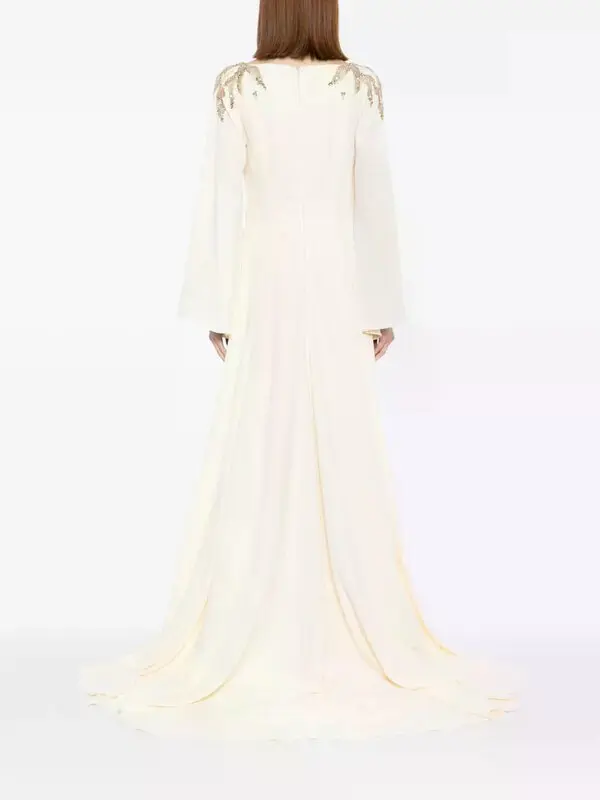 SAIID KOBEISY Embellished Crepe Kaftan - Neutrals