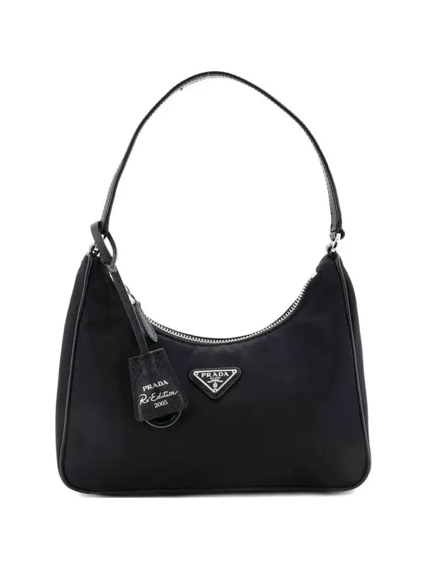 Prada Re-edition 2005 Tessuto Mini Hobo Bag - Black