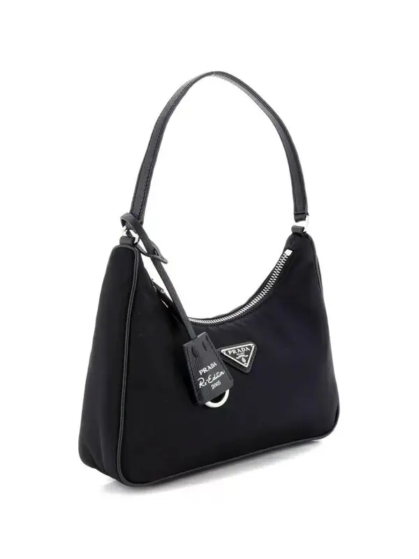 Prada Re-edition 2005 Tessuto Mini Hobo Bag - Black