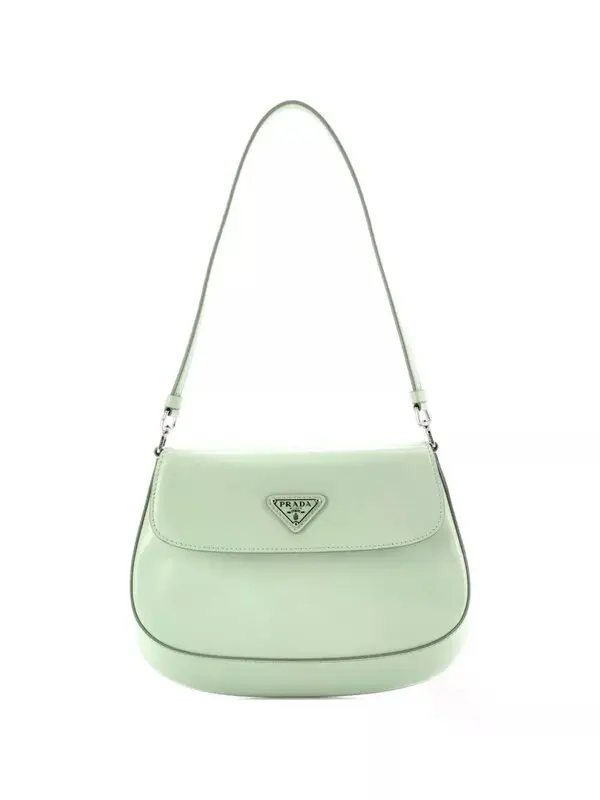 Prada Cleo Flap Hobo Bag Spazzolato Leather Small - Green
