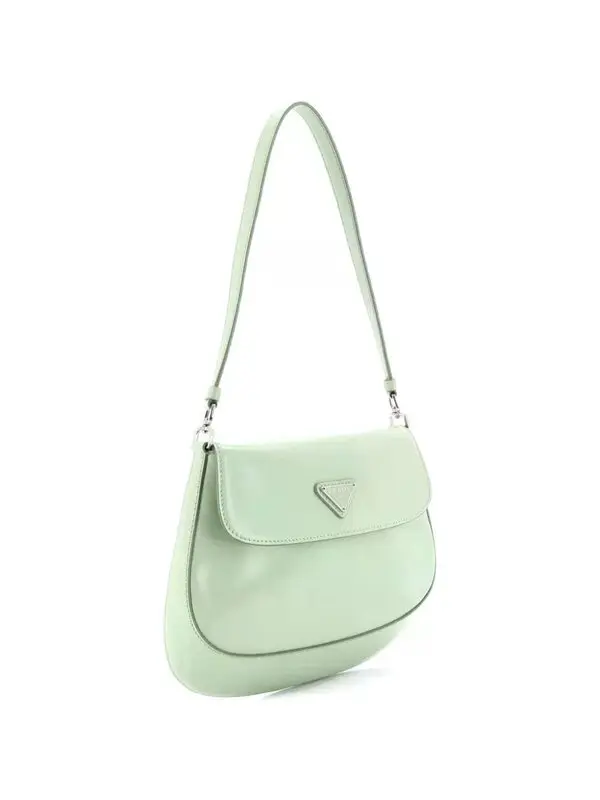 Prada Cleo Flap Hobo Bag Spazzolato Leather Small - Green