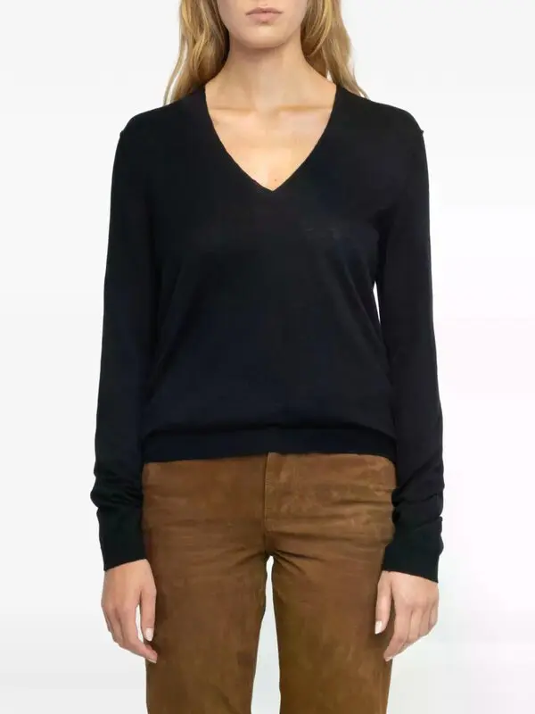 Zadig&Voltaire Rivy Cp V-neck Sweater - Black