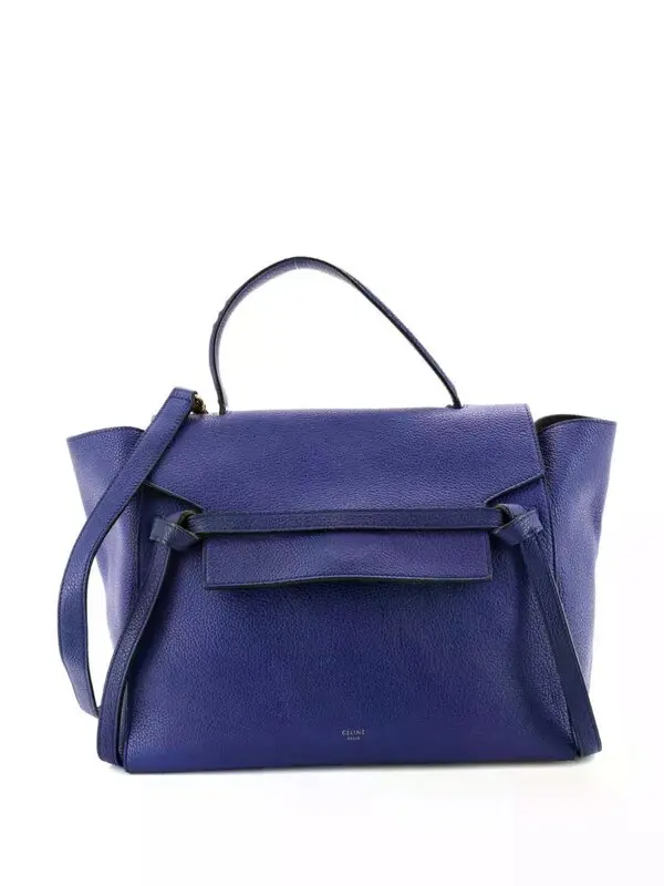 Celine Belt Bag Textured Leather Mini Shoulder Bag - Blue