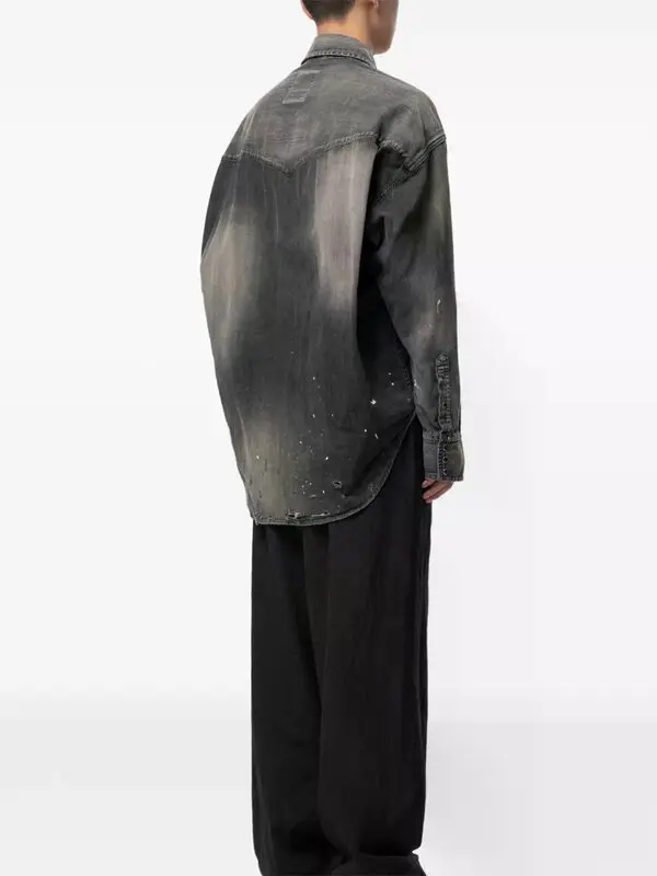 Mihara Yasuhiro Sticker-print Denim Shirt