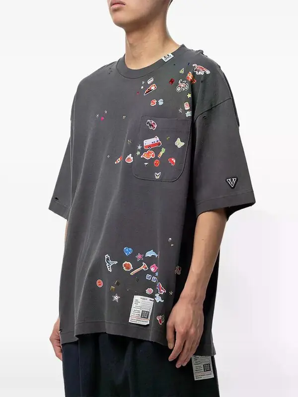 Mihara Yasuhiro Sticker-print T-shirt
