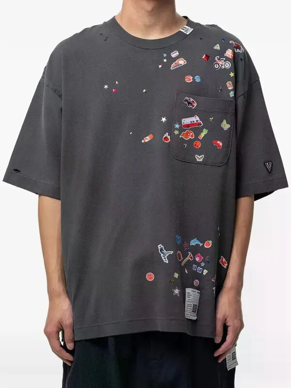 Mihara Yasuhiro Sticker-print T-shirt