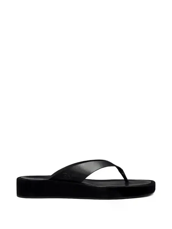 REFORMATION Eden Platform Thong Sandals - Black