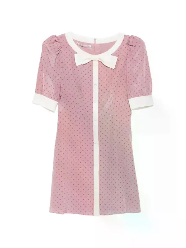 Alessandra Rich Polka-dot Mini Dress With Bow