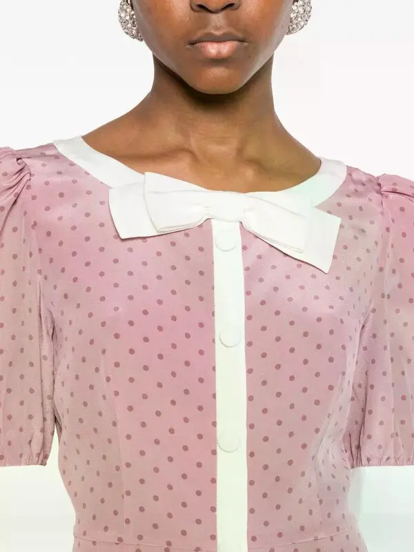 Alessandra Rich Polka-dot Mini Dress With Bow
