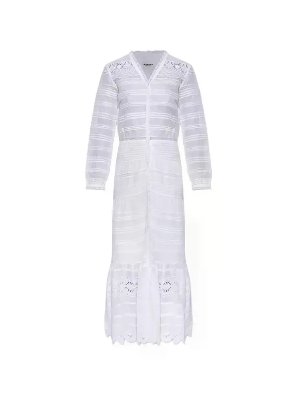 MARANT ETOILE Daniva Crochet Lace V-neck Dress - White