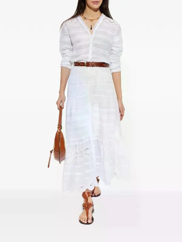 MARANT ETOILE Daniva Crochet Lace V-neck Dress - White