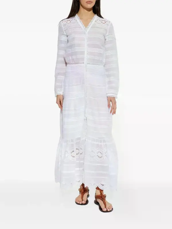 MARANT ETOILE Daniva Crochet Lace V-neck Dress - White