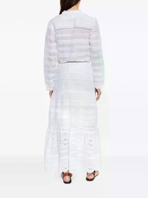 MARANT ETOILE Daniva Crochet Lace V-neck Dress - White