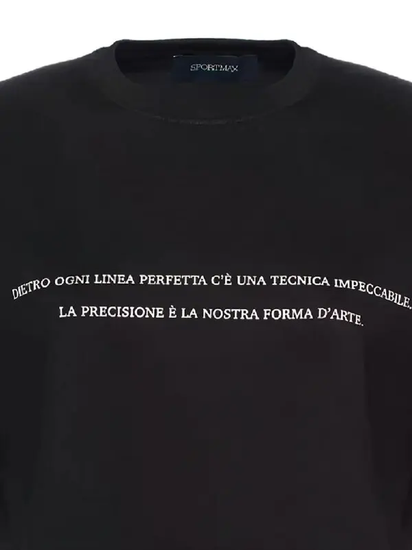 Sportmax Round-neck Printed T-shirt - Black
