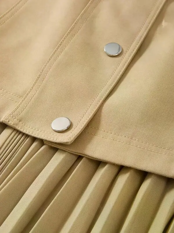 Veronica Beard Patricka Pleated Midi Skirt - Neutrals
