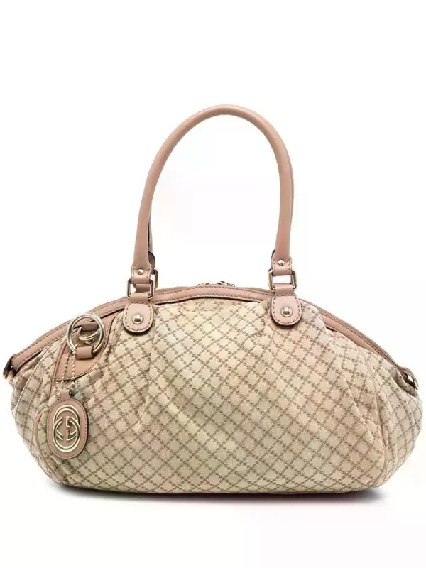 Gucci Diamante Canvas Sukey Satchel