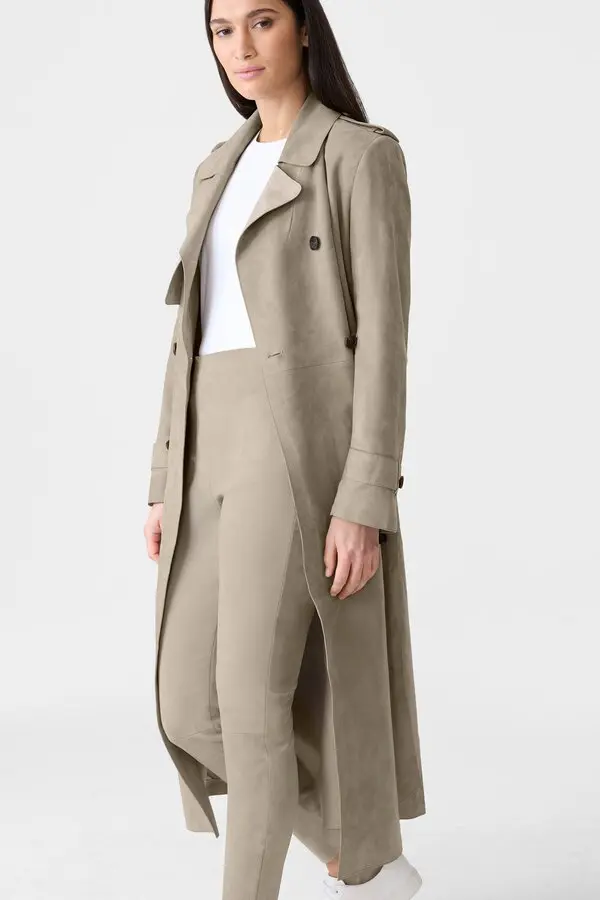 Mackage Navi-su Fitted Lamb Suede Legging - Grey