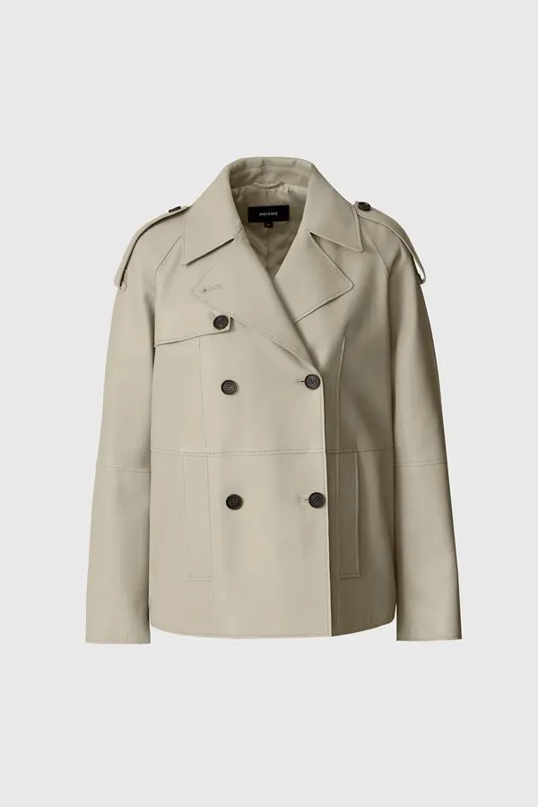 Mackage Dolores Leather Jacket - Taupe