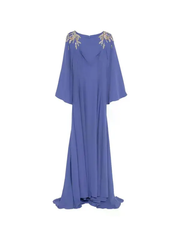 SAIID KOBEISY Embellished Crepe Kaftan - Blue