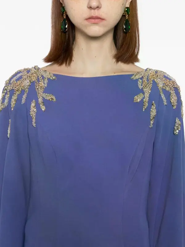 SAIID KOBEISY Embellished Crepe Kaftan - Blue