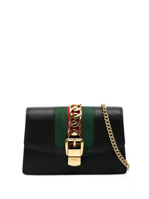 Gucci Super Mini Sylvie Chain Crossbody Bag - Black