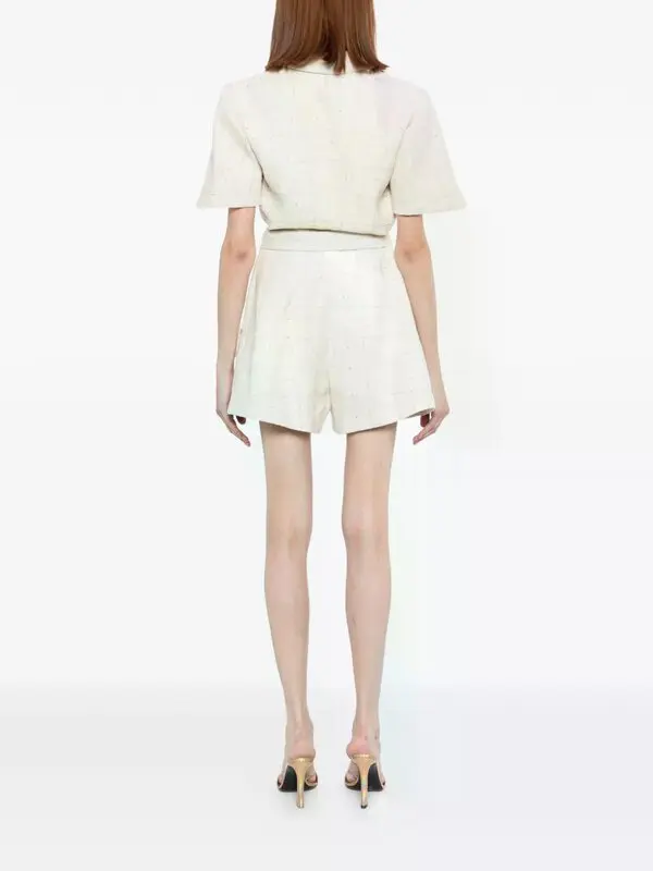 SAIID KOBEISY Tweed Short Jumpsuit - Neutrals