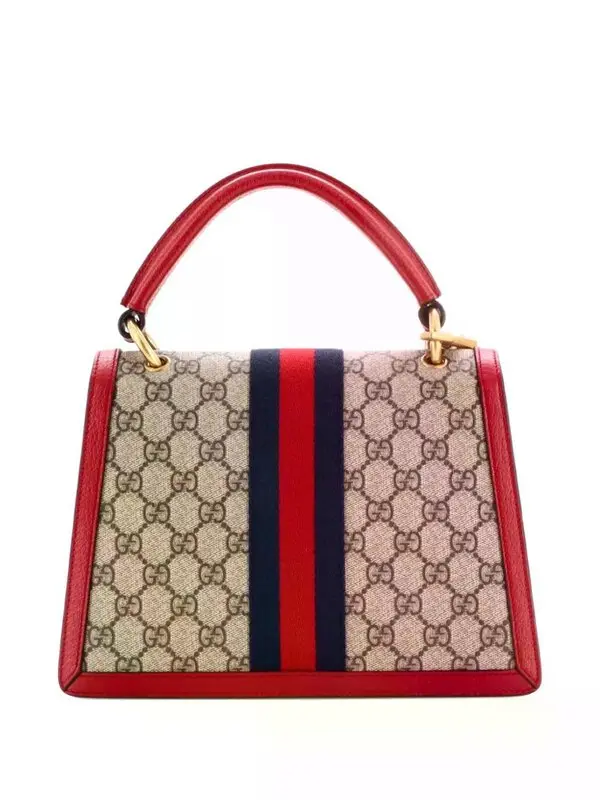 Gucci Queen Margaret Gg Coated Canvas Top Handle Small Satchel - Brown