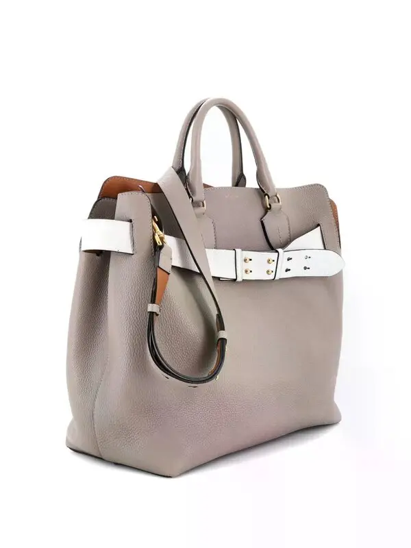 Burberry Leather Large Tote Bag - Neutrals