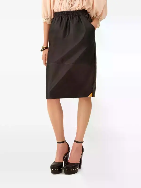 Chloé Elasticated Leather Midi Skirt