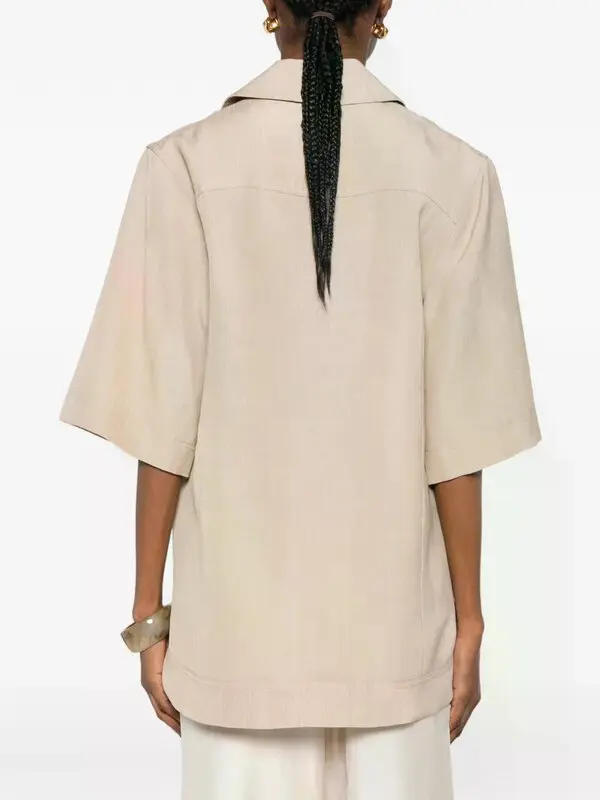 Loulou De Saison T-shirt With V-neck - Neutrals