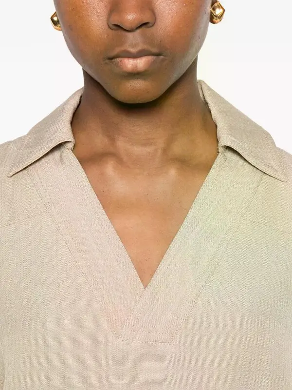 Loulou De Saison T-shirt With V-neck - Neutrals