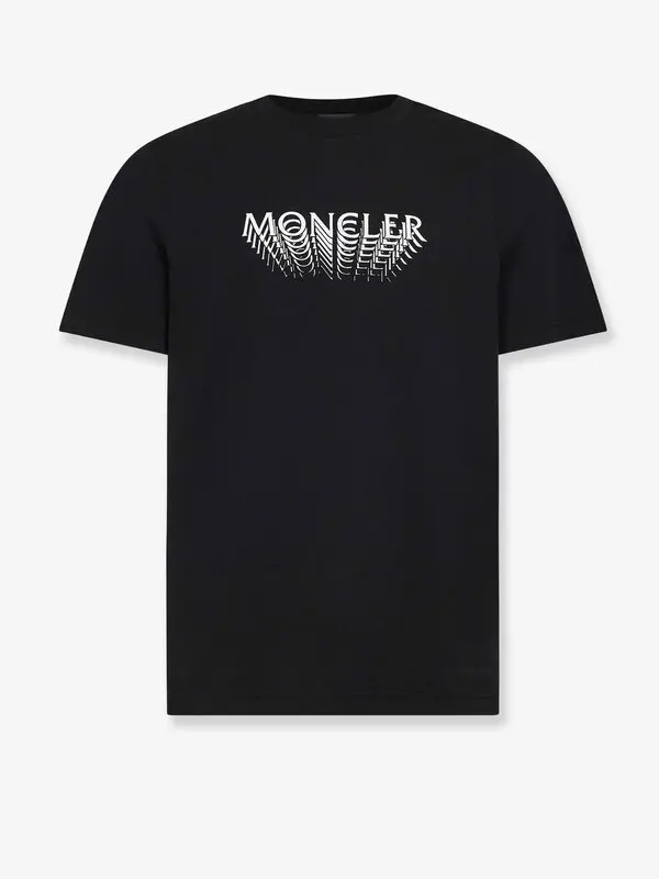 Moncler Cotton Tshirt With Printed Logo On The Front