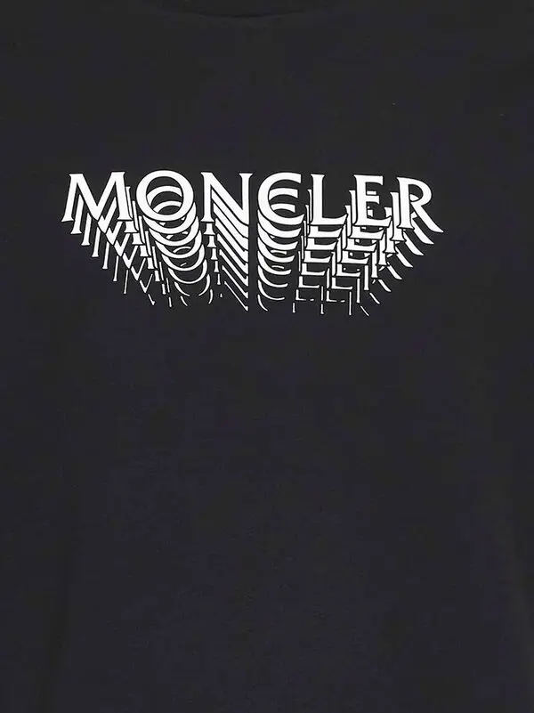 Moncler Cotton Tshirt With Printed Logo On The Front