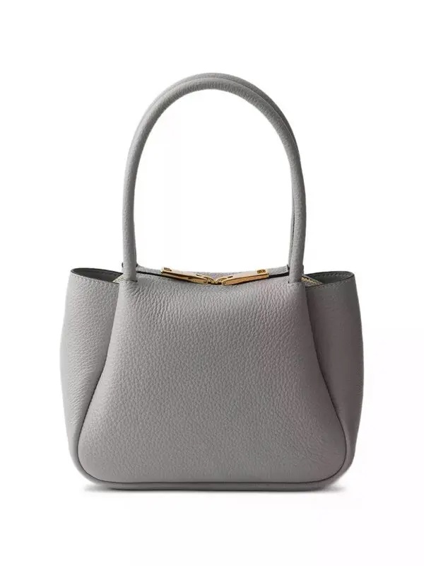 Prada Leather Tote Bag With Logo Detail