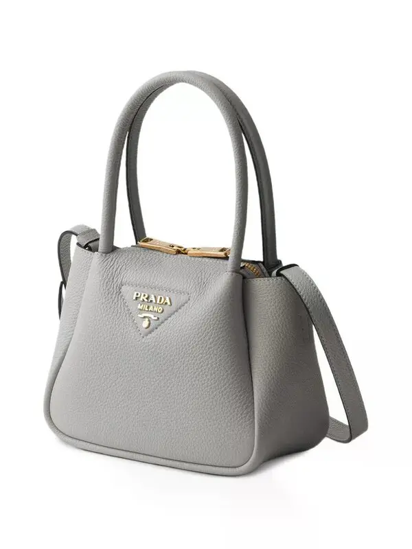 Prada Leather Tote Bag With Logo Detail