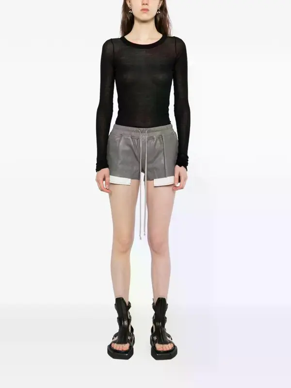Rick Owens Drawstring Leather Shorts
