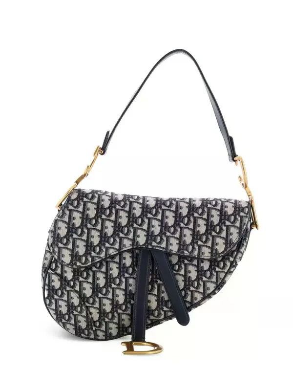 Dior Saddle Handbag Oblique Canvas Medium Shoulder Bag - Blue