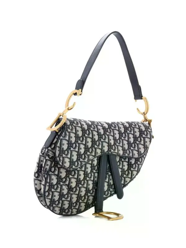 Dior Saddle Handbag Oblique Canvas Medium Shoulder Bag - Blue